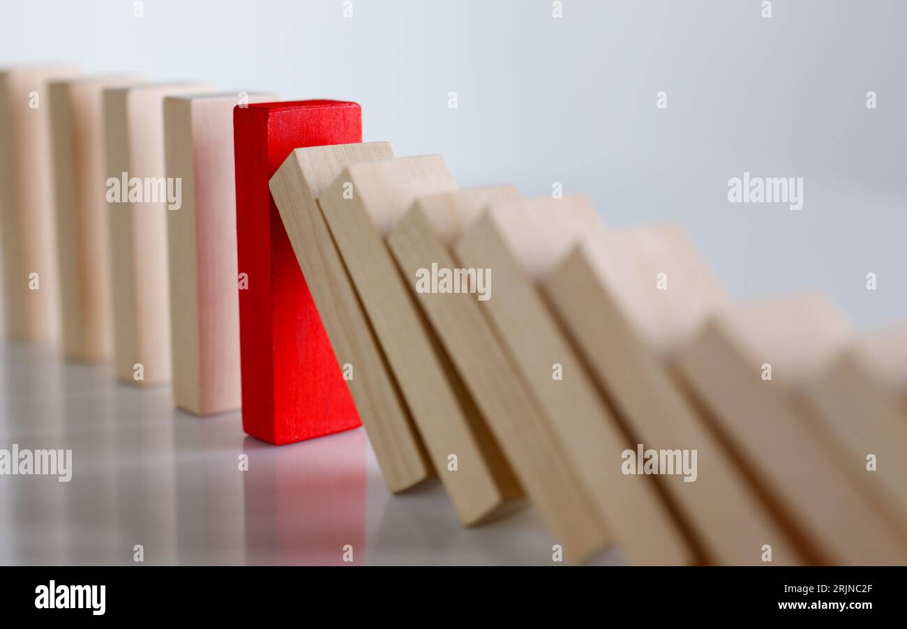 One red winner lottery wood block row Stock Photo - Alamy