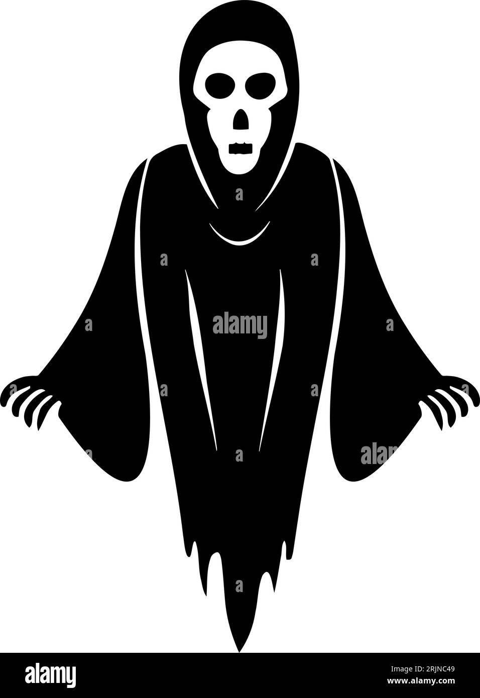 Halloween ghost silhouette. cartoon vector illustration Stock Vector ...