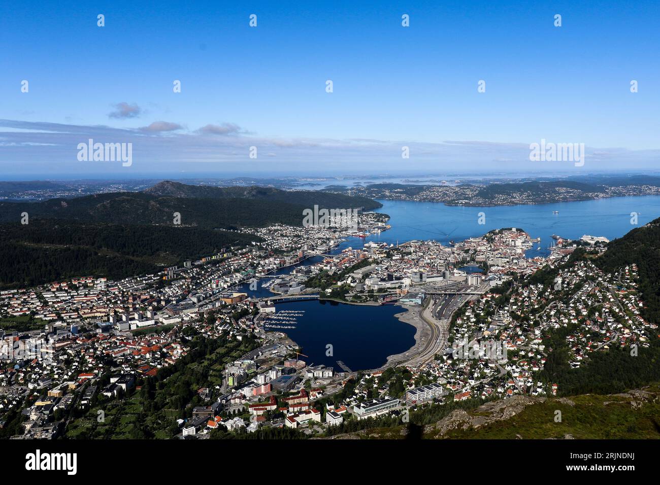 View on Bergen Fjord from Mount Ulriken Stock Photo - Alamy