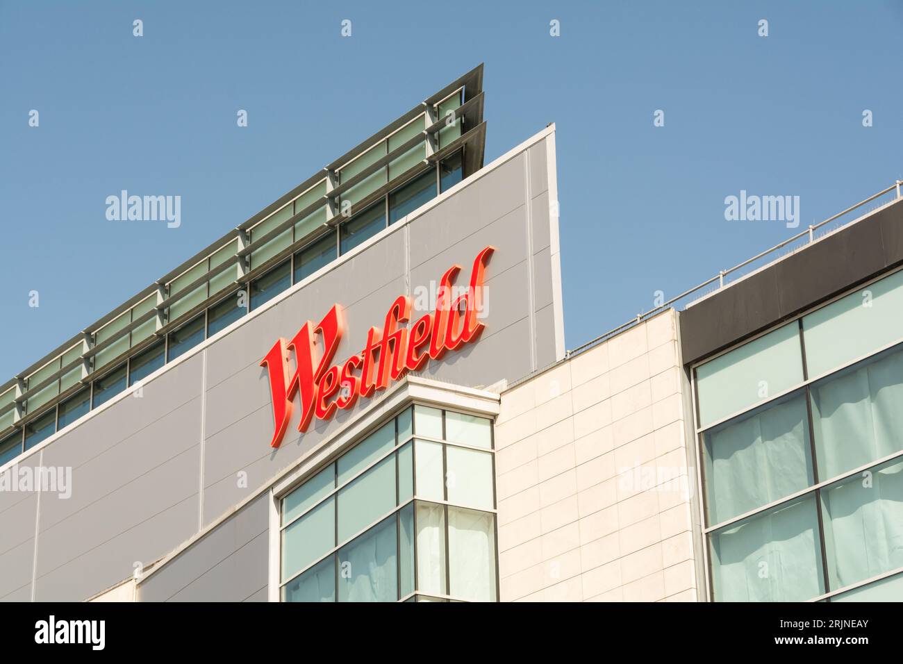 Westfield London signage - a shopping centre in White City in the ...