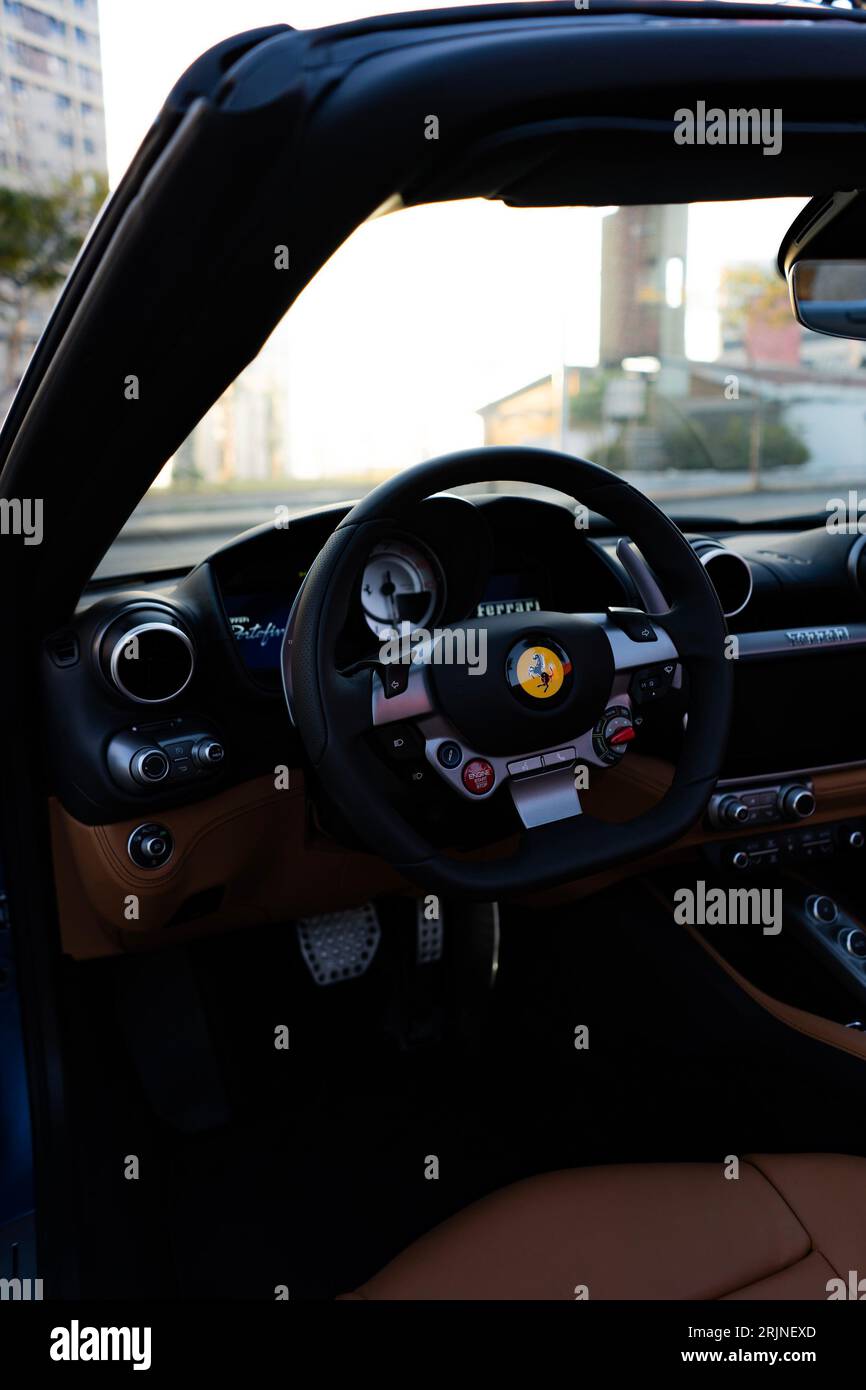 Modern ferrari steering wheel hi-res stock photography and images - Alamy