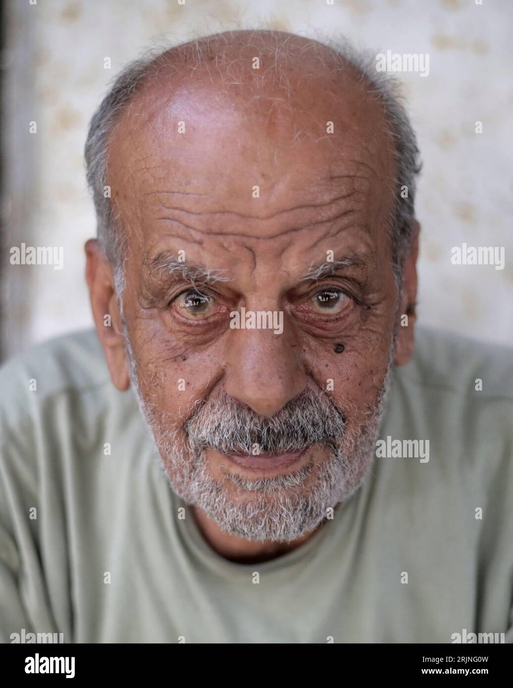 Gaza, Palestine. 23rd Aug, 2023. A Palestinian man Mustafa Abdo, 75 ...