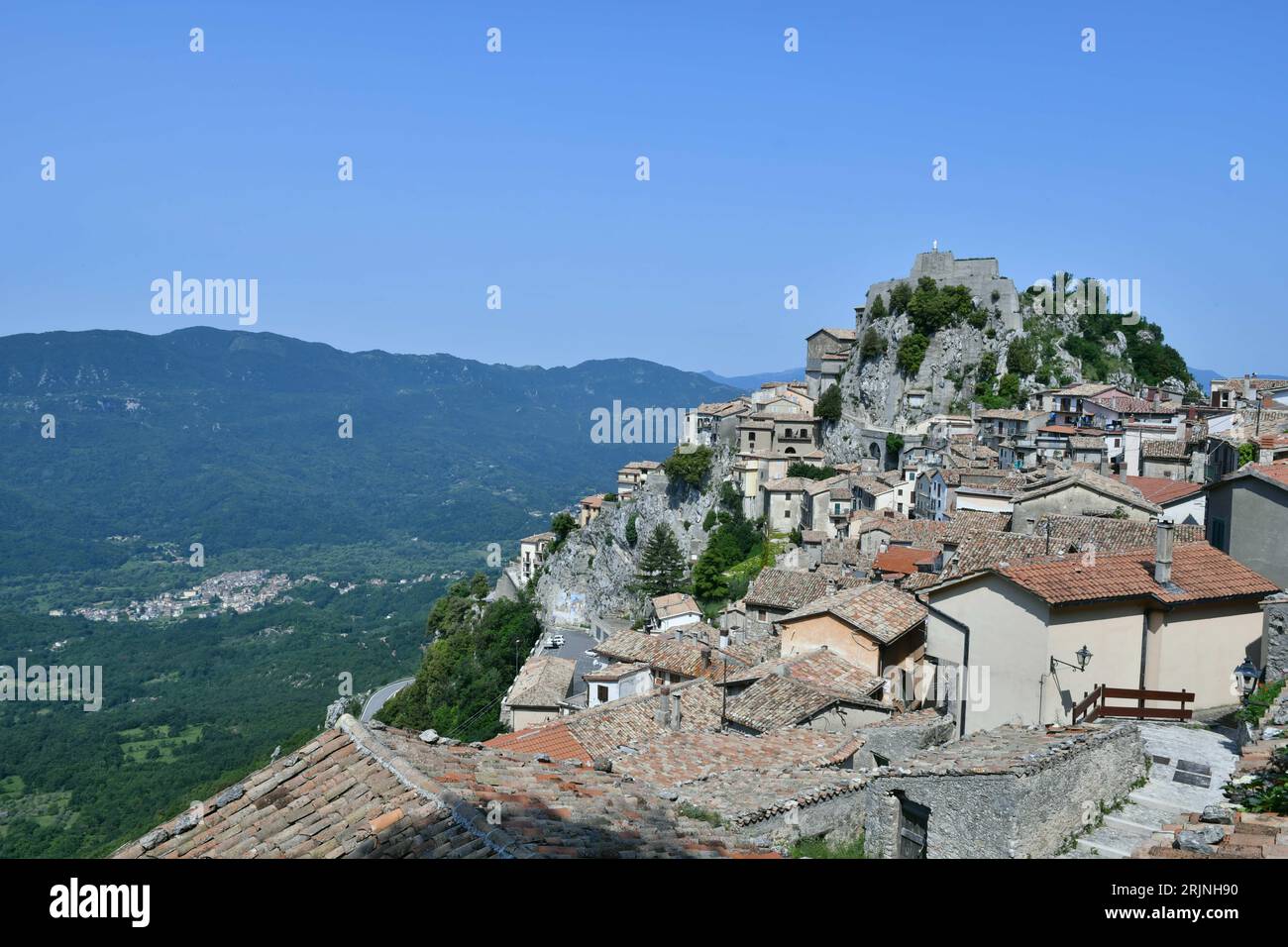 The landscape surrounding a medieval village in the Lazio region Stock ...