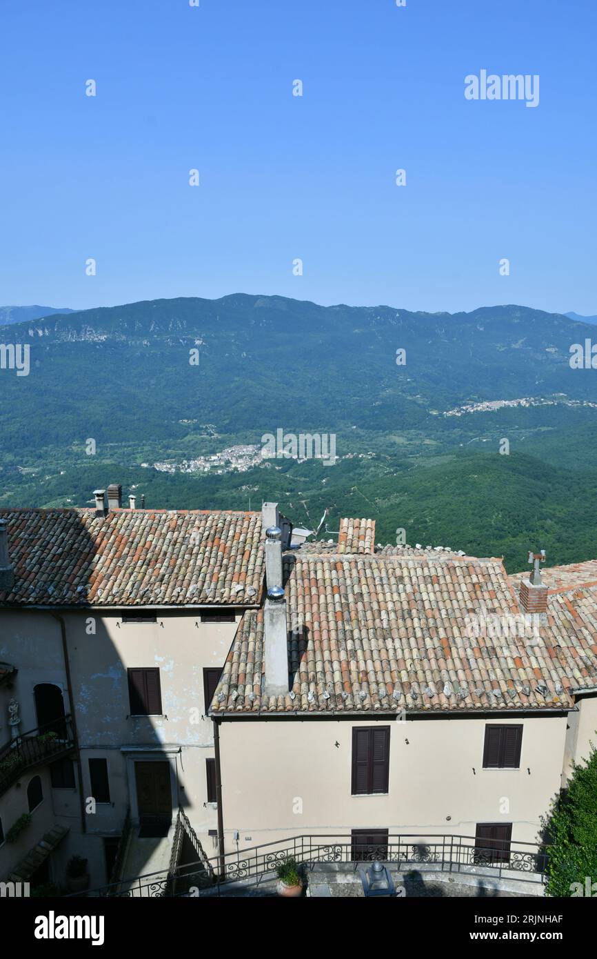 The landscape surrounding a medieval village in the Lazio region Stock ...