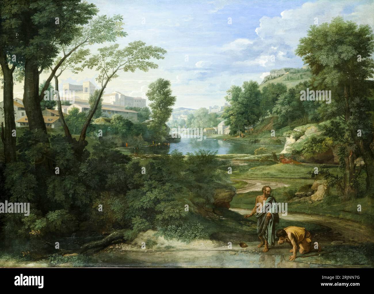 Nicolas Poussin, Diogenes throwing down his bowl, painting, 1648 Stock ...