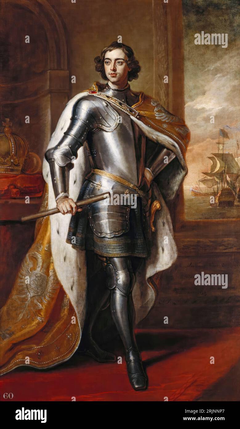 Peter the Great, Peter I (1672-1725), Tsar of Russia, portrait painting ...