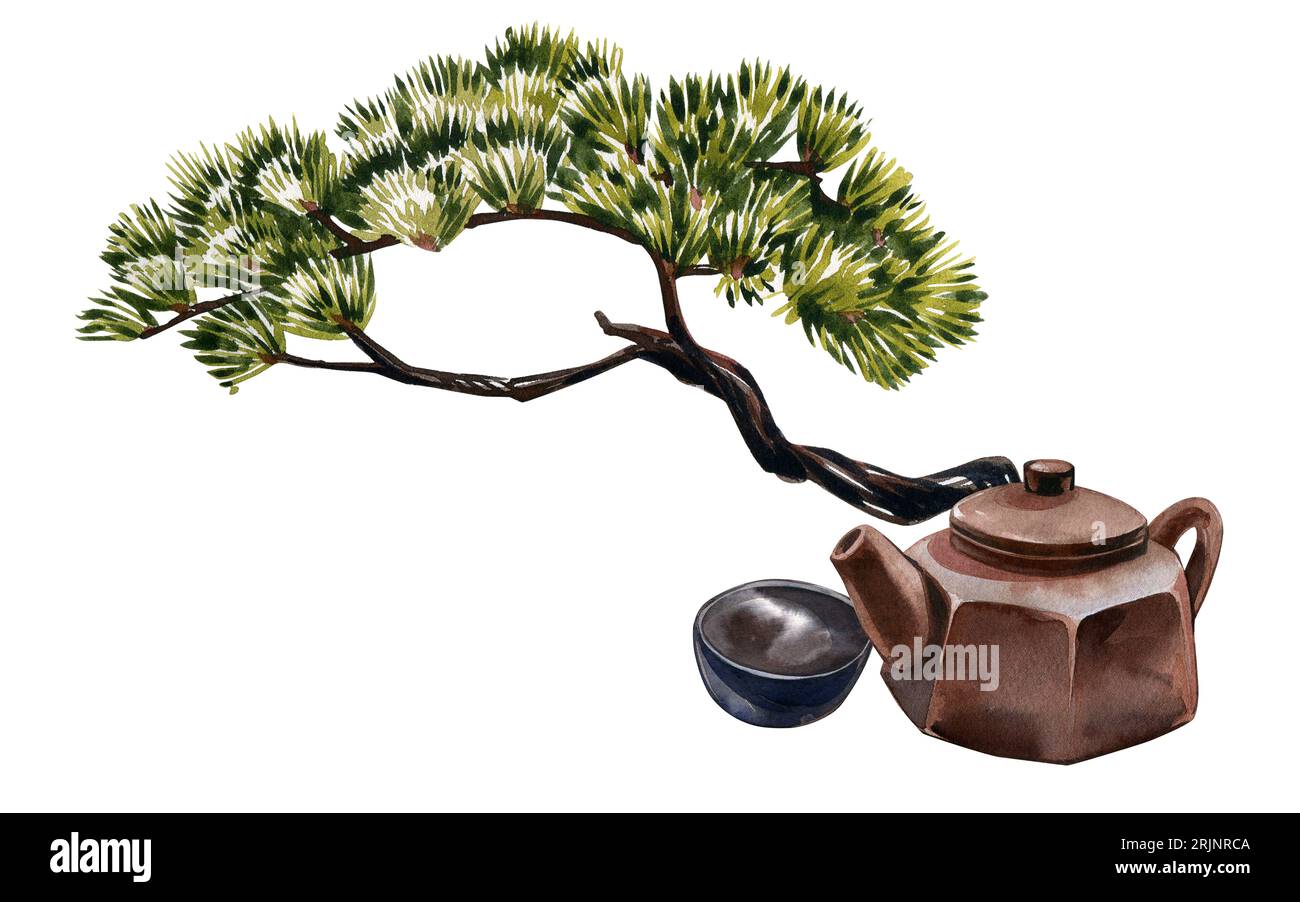 Japanese bonsai painting Cut Out Stock Images & Pictures - Alamy