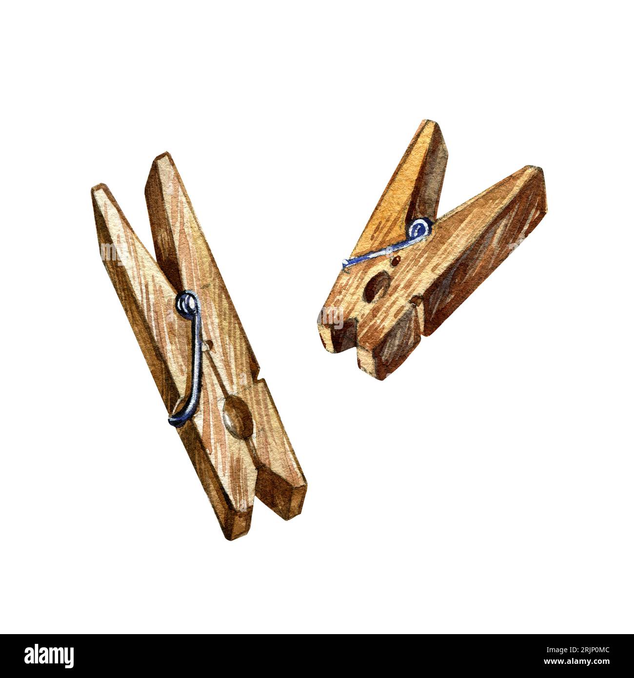 Realistic wooden texture clothespin isolated on white background ...