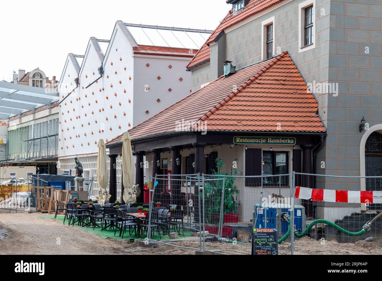 Restoration work in the historic city center, Poznan, Poland Stock ...