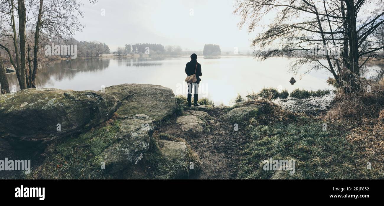 Fishing in Sumava National Park, Czech Republic II Stock Photo - Alamy