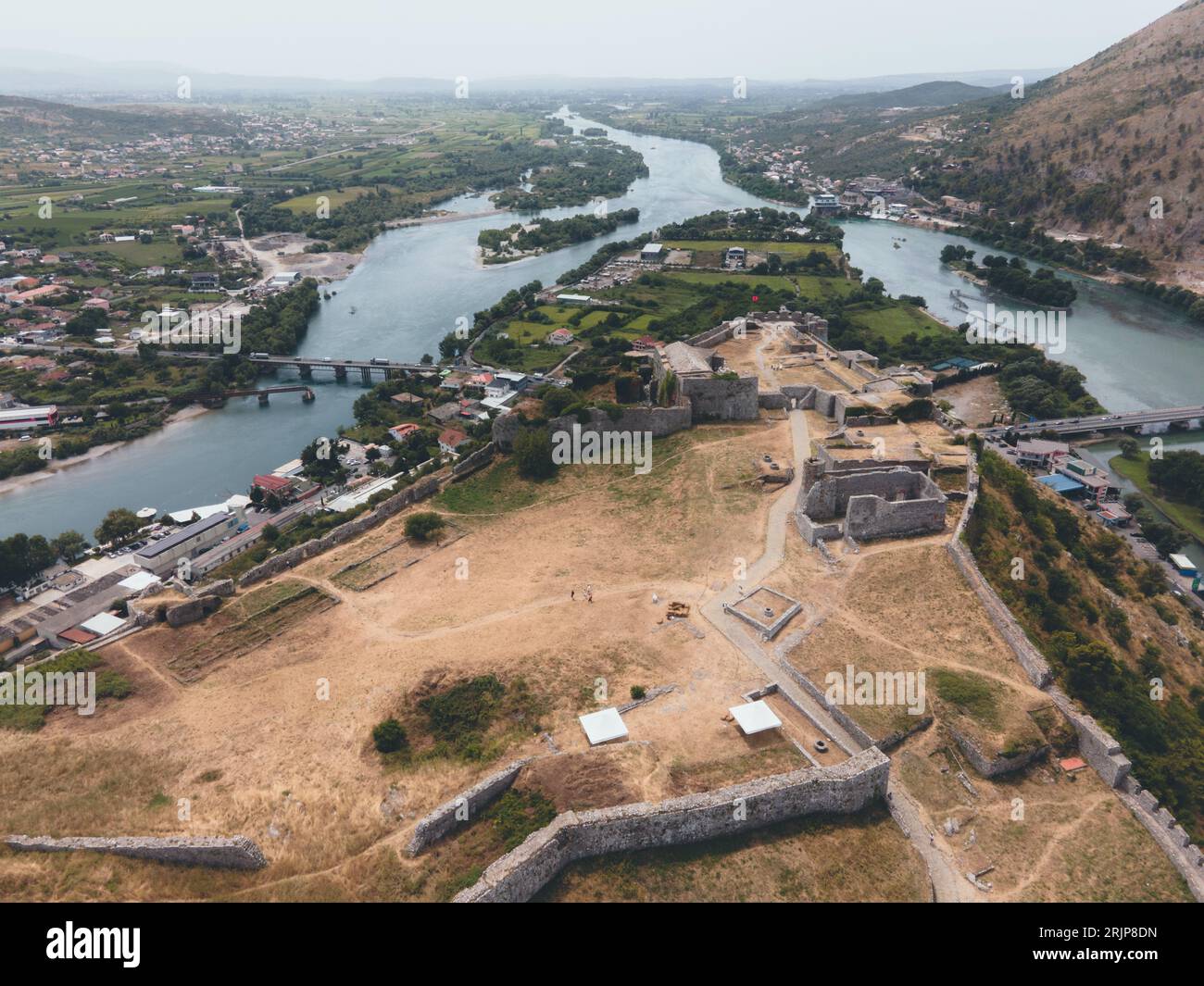 Shkoder Castle in Albania by Drone Stock Photo - Alamy