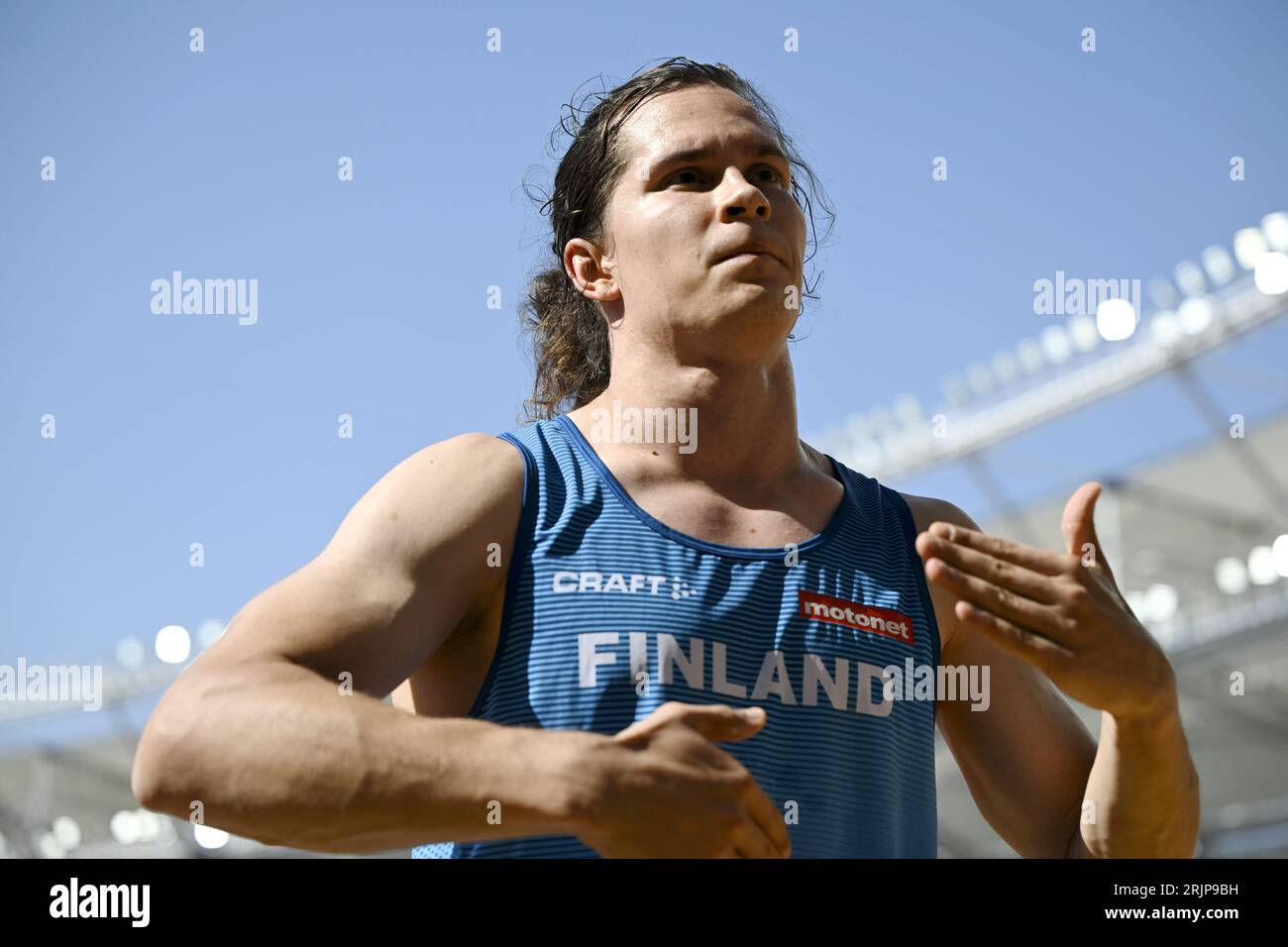 Budapest, Hungary. 23rd Aug, 2023. Urho Kujanpää of Finland during the ...