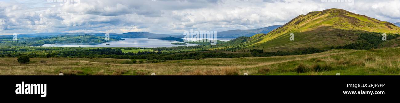 Panoramic view of Conic Hill and Loch Lomond in the beautiful Scottish ...