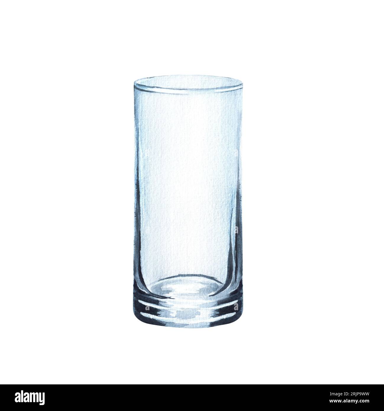 Hand drawn watercolor illustration. A glass for hot and cold drinks and ...
