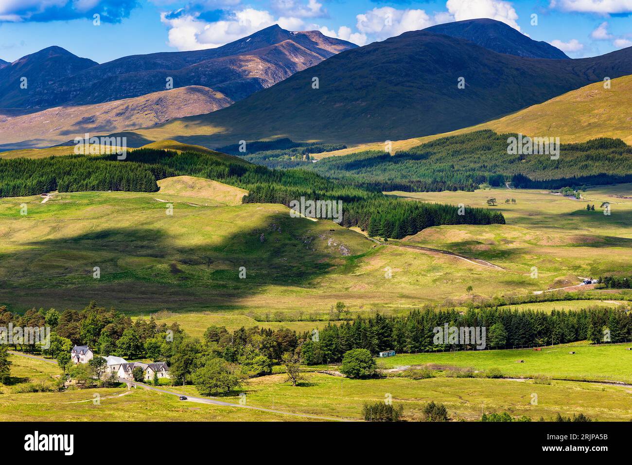 Spectacular Ben Nevis and mountain range with the remote Rannoch Moor ...