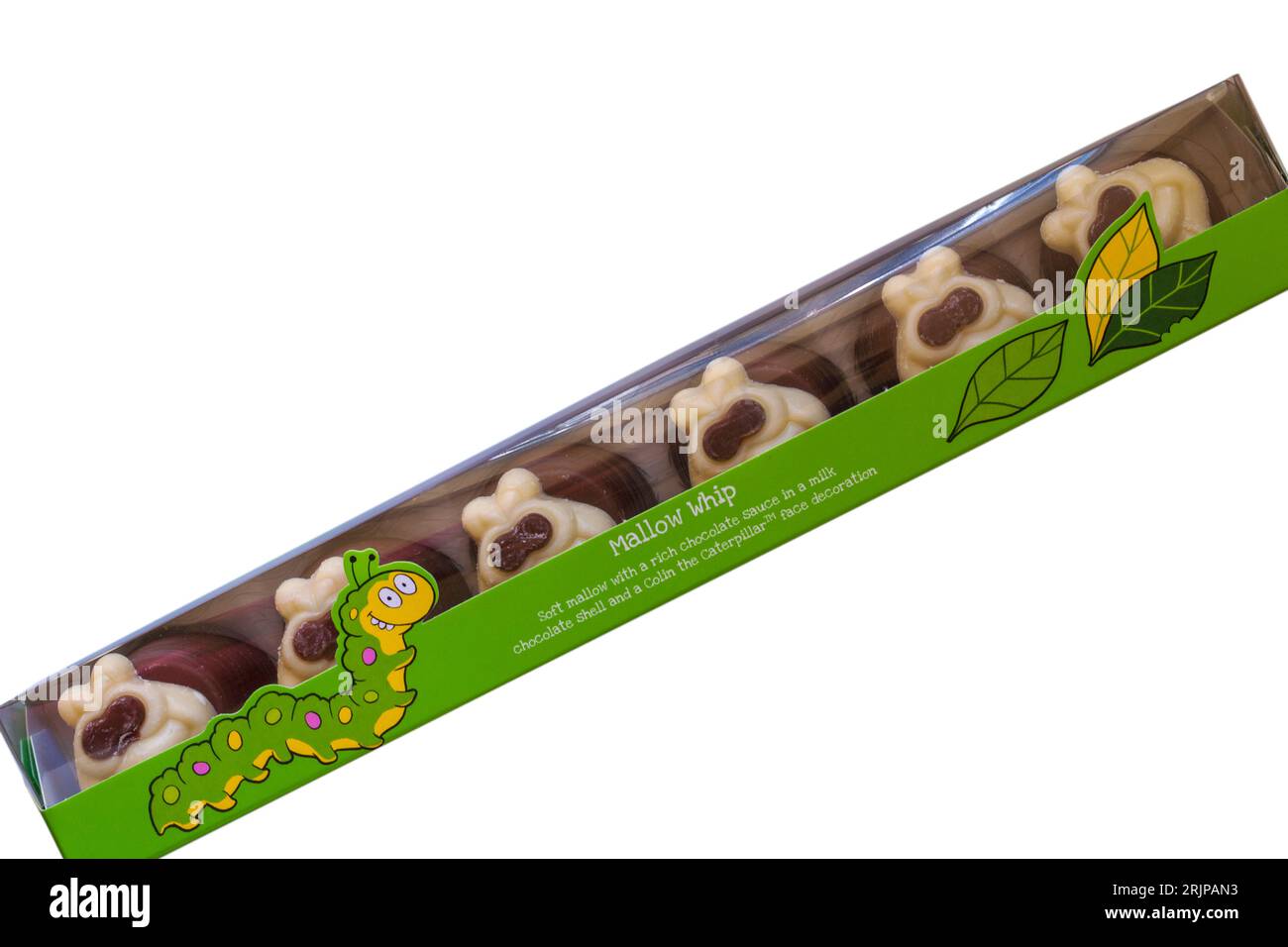 Colin the Caterpillar Mallow Whip from M&S set on white background ...