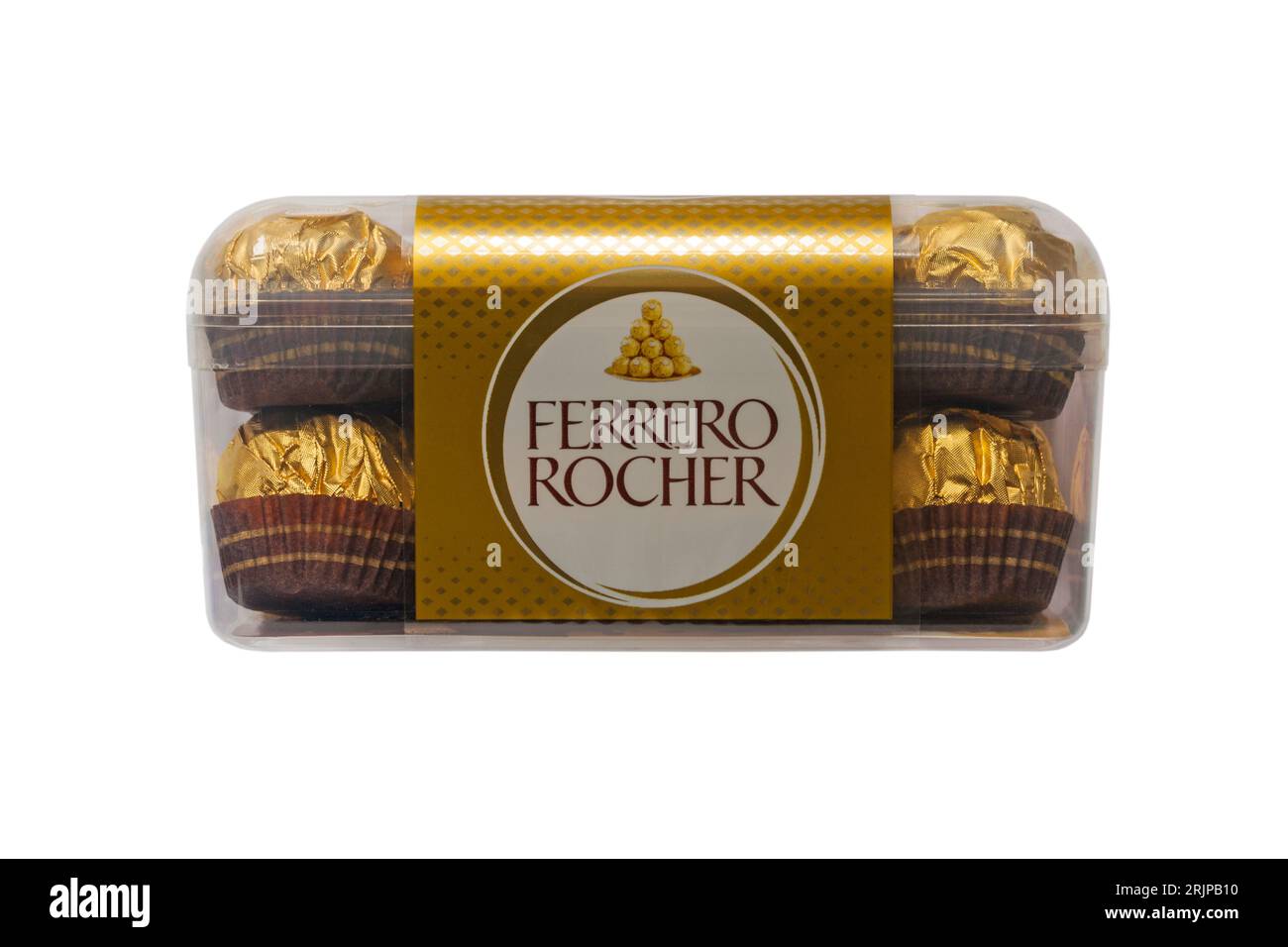 Box of Ferrero Rocher chocolates isolated on white background - whole ...