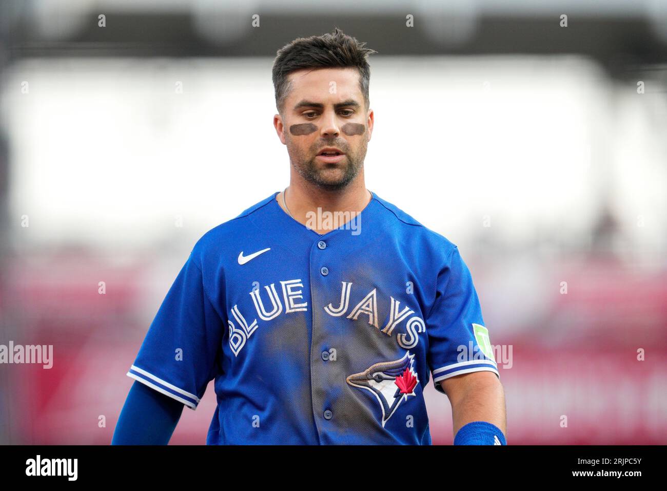 Toronto Blue Jays' Whit Merrifield plays during a baseball game against ...