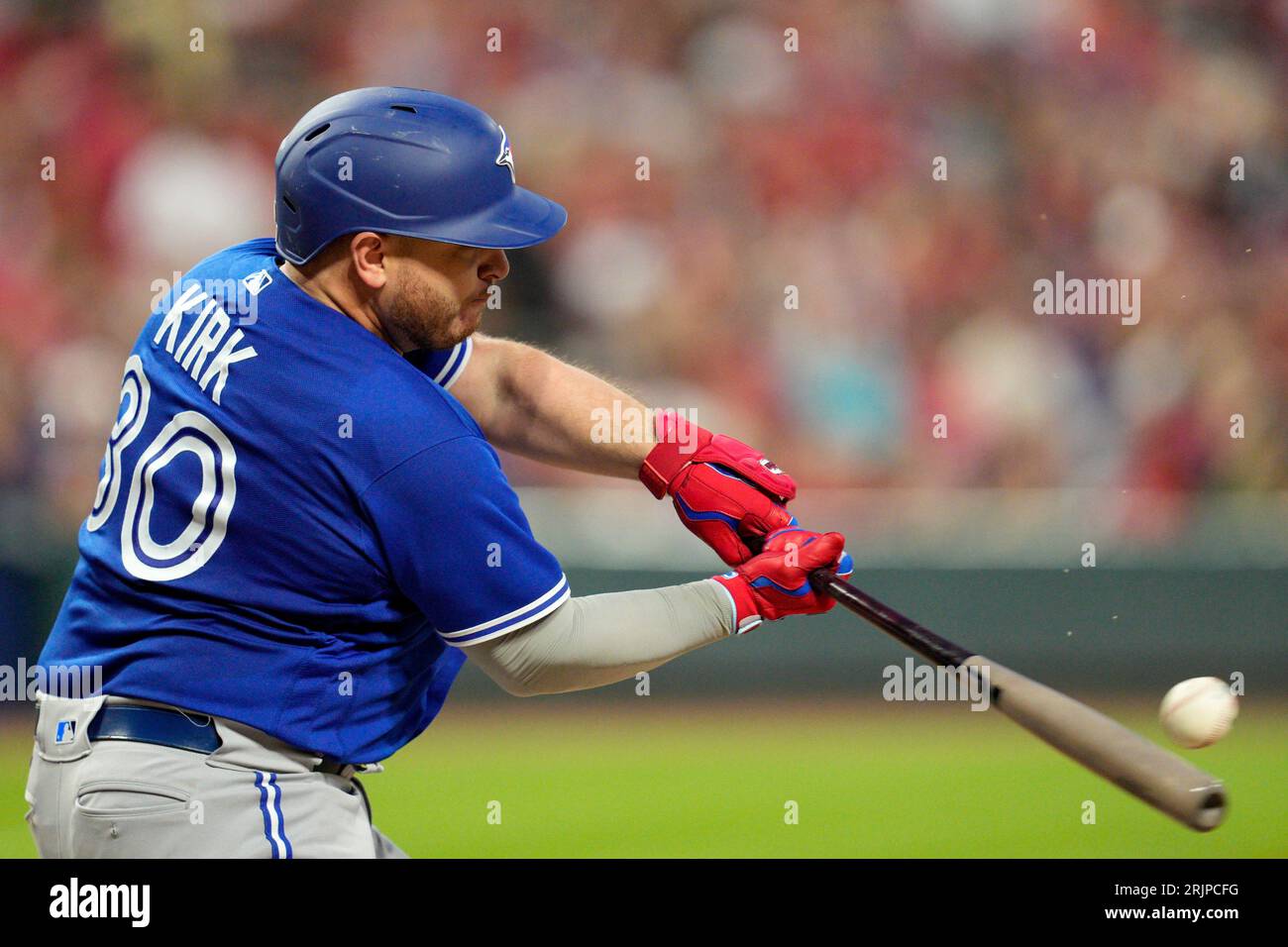 Toronto Blue Jays' Alejandro Kirk (30) bats during a baseball game ...
