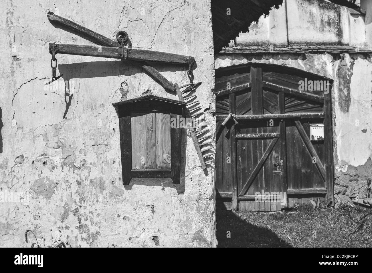 Rustic garden structure Black and White Stock Photos & Images - Alamy