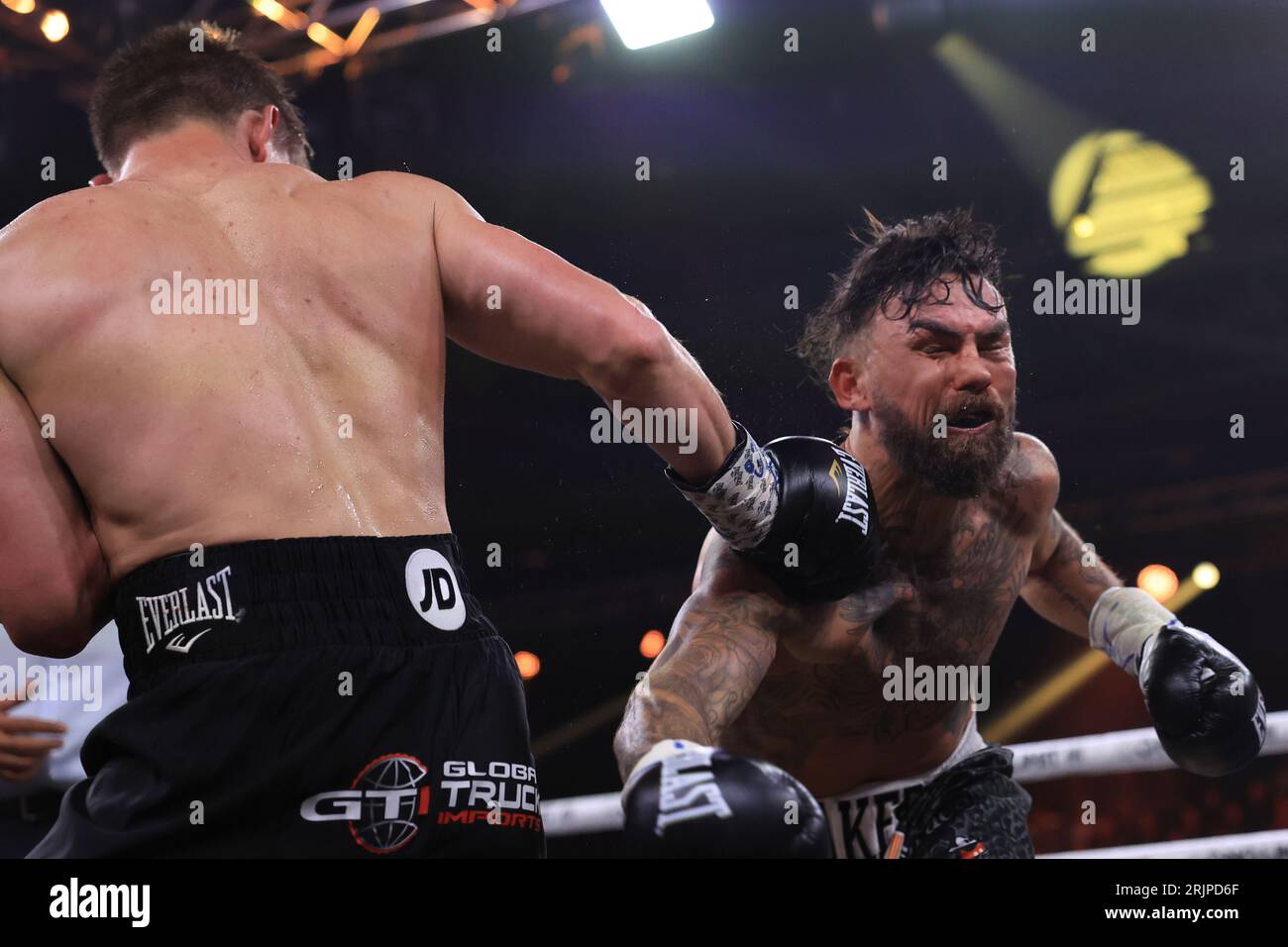 Sydney, Australia. 23rd Aug, 2023. Nikita Tszyu throws a punch during ...