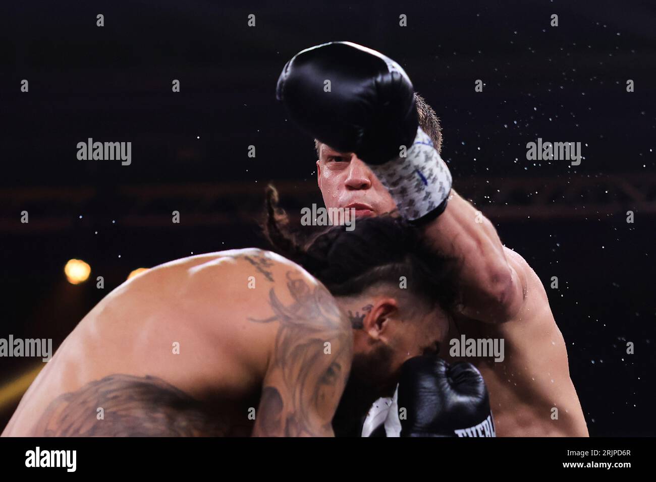 Sydney, Australia. 23rd Aug, 2023. Nikita Tszyu throws a punch during ...