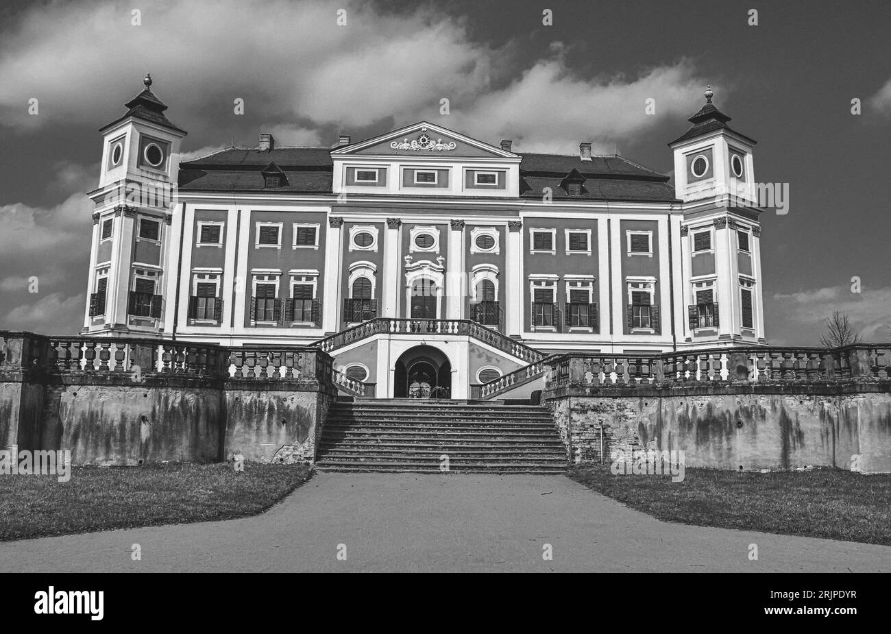 Milotice castle, Czech Republic Black and White Stock Photo - Alamy