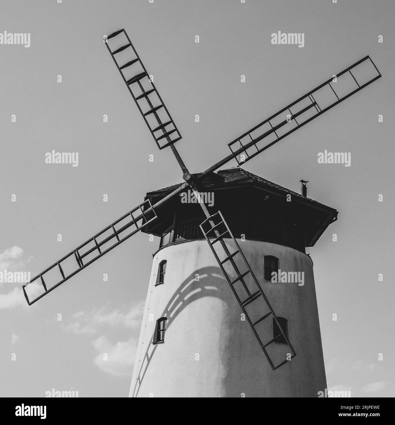 Romantic Mill Black and white 3 Stock Photo - Alamy