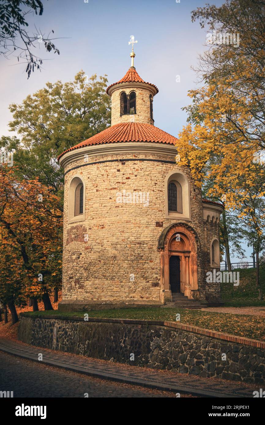 Rotunda of St. Martin in autumn III, Vysehrad, Prague, Czech Republic ...