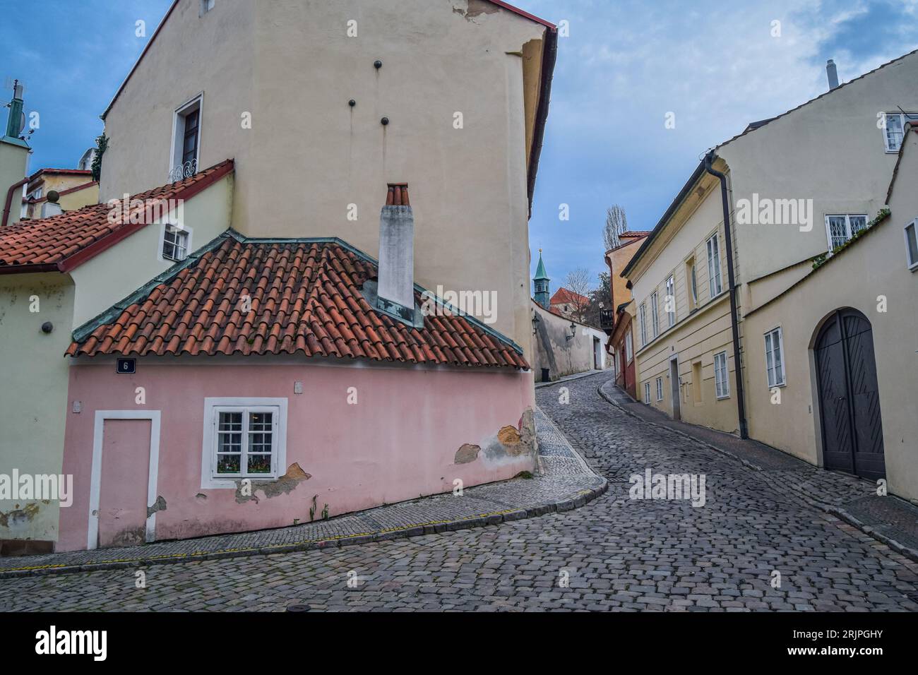 Up the street on the square in the New World in Prague, Czech Republic ...