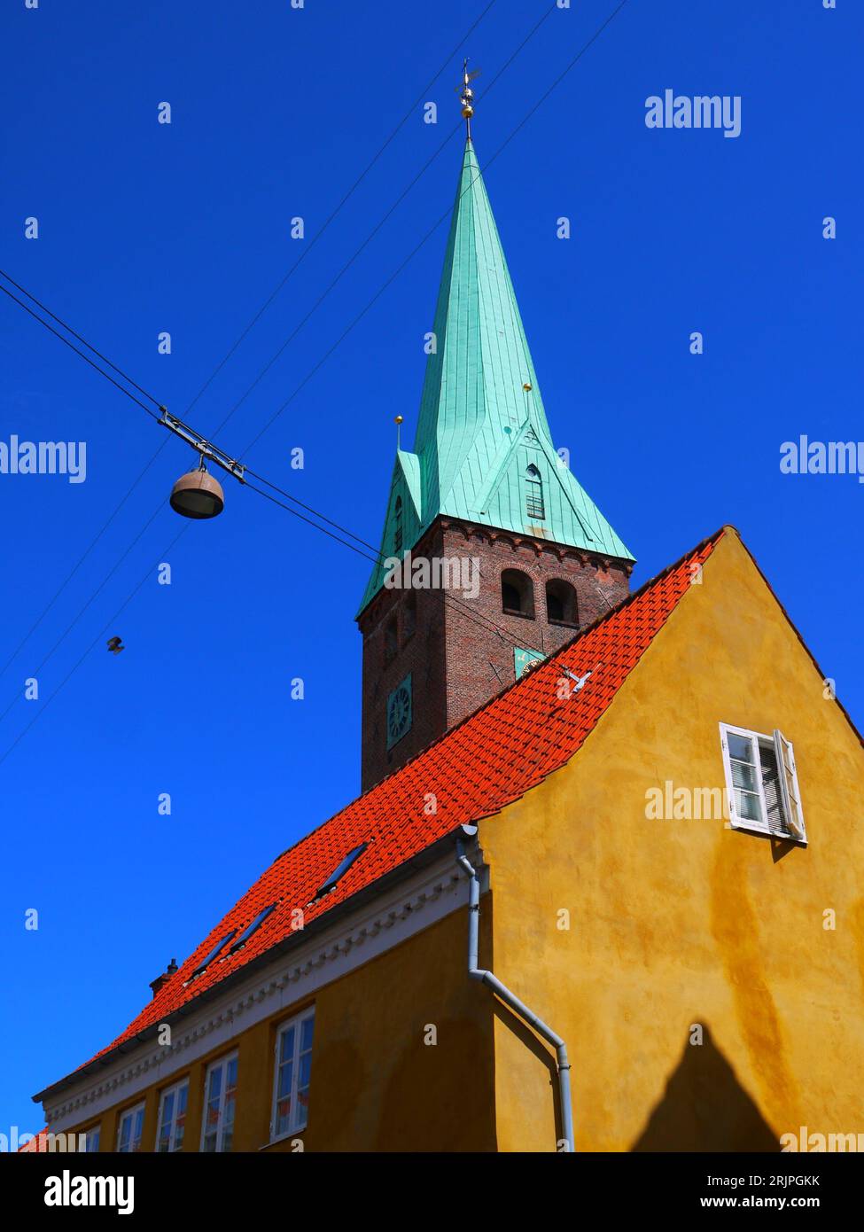 A historical town in Denmark. A typical colorful Nordic town Stock ...