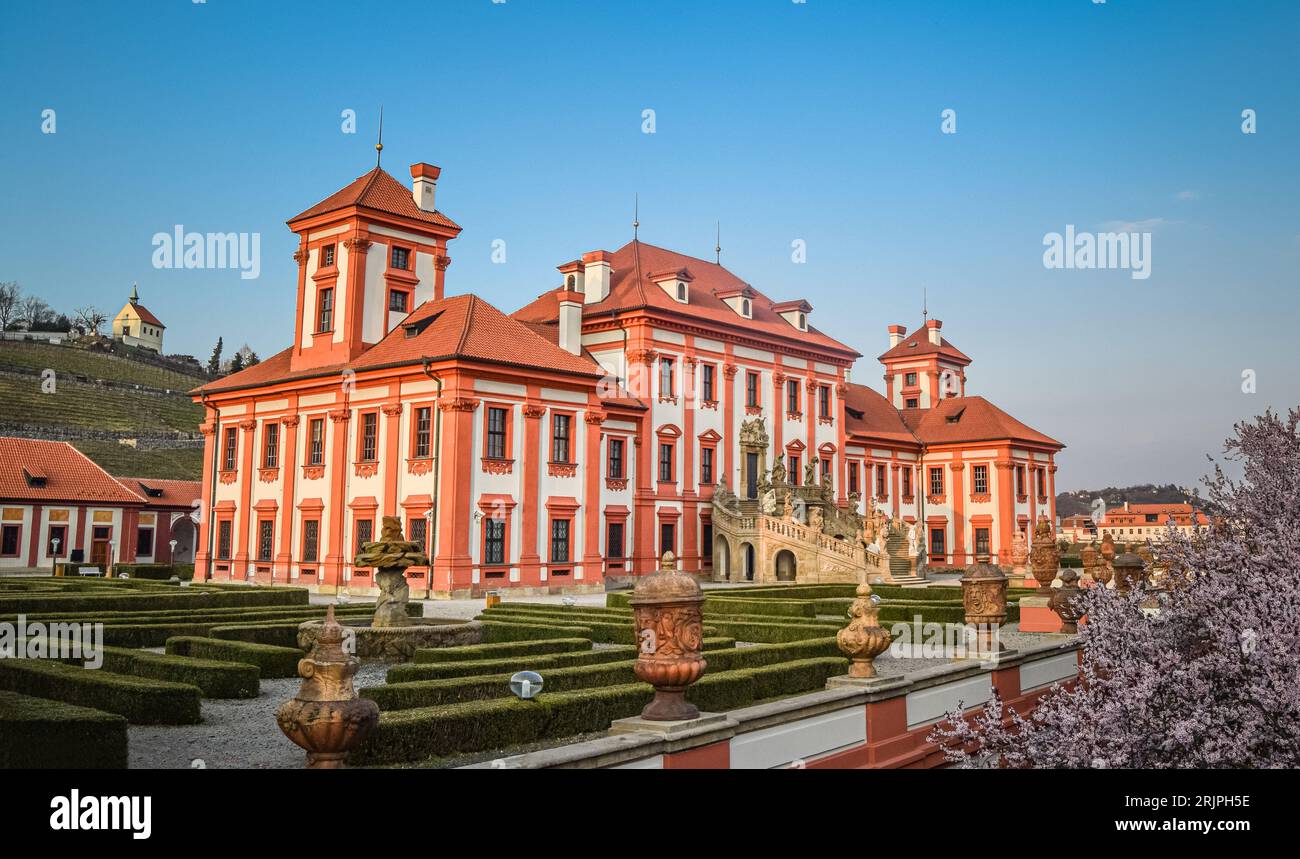 View of Troja Castle from the left side, Prague, Czech Republic Stock ...
