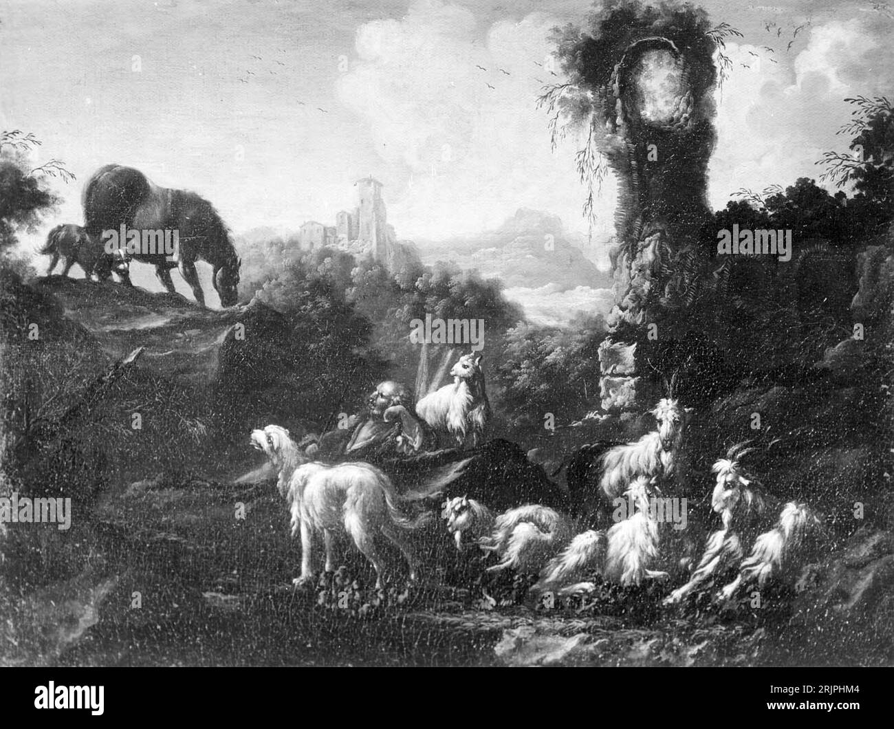 Landscape with Goatherd and Goats by Philipp Peter Roos Stock Photo - Alamy