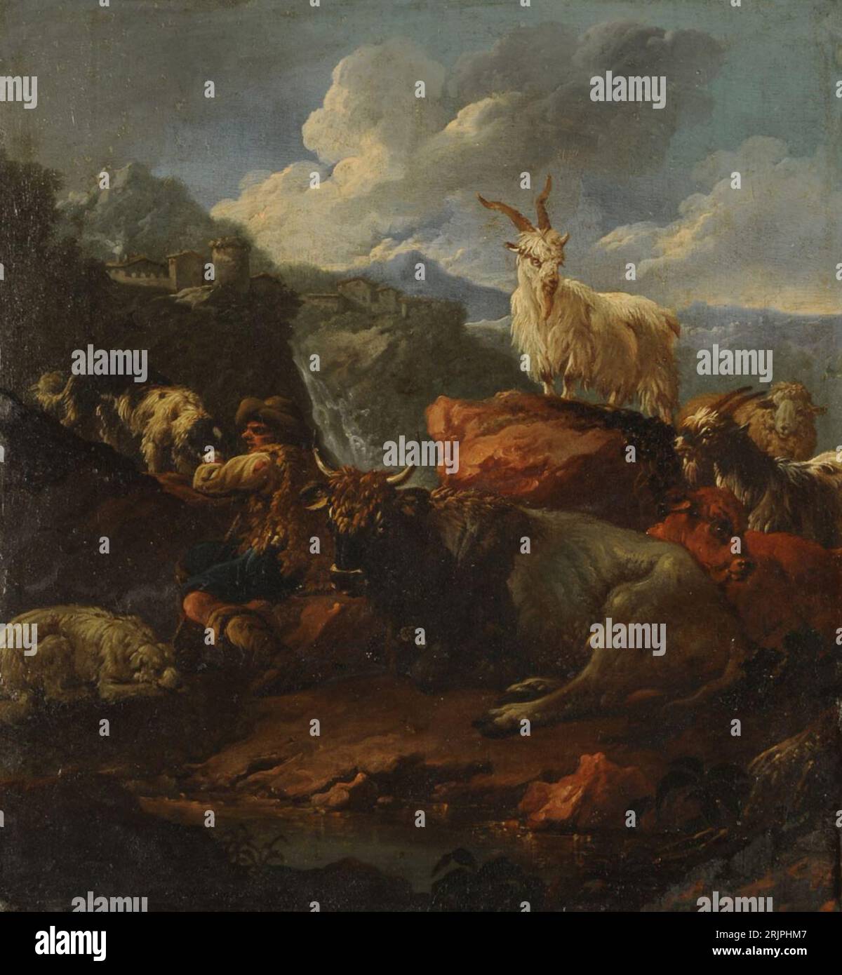 Shepherd and animals in a landscape 17th century by Philipp Peter Roos ...
