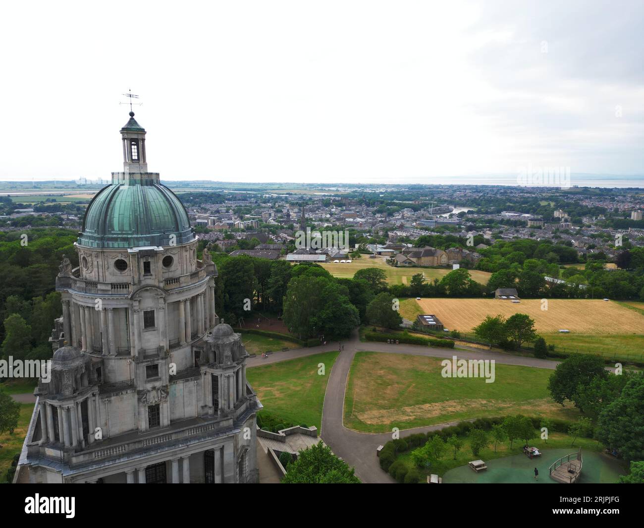 An aerial view of The Ashton Memorial in Lancaster, England Stock Photo ...