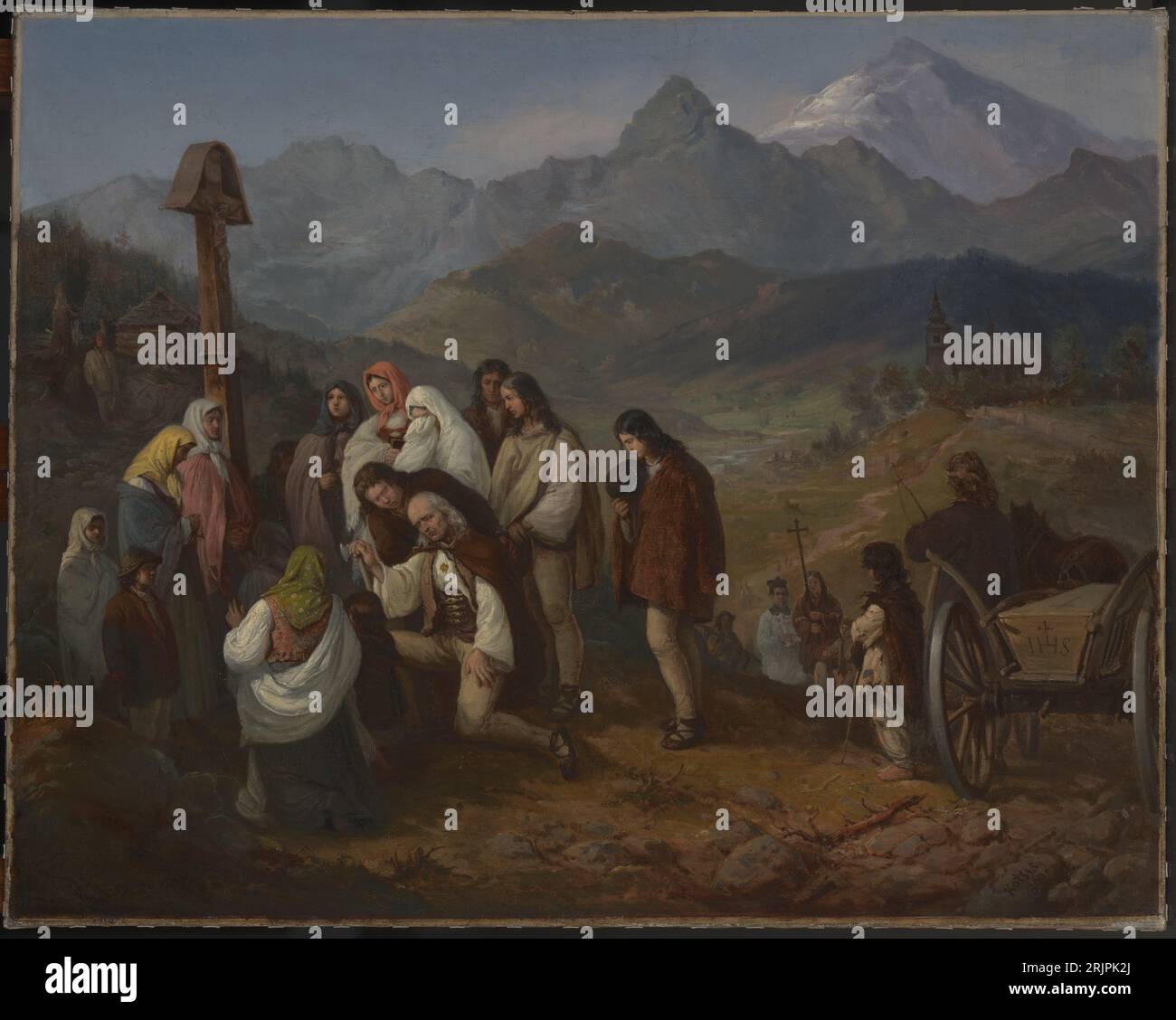 A Highlander's Funeral 1860 by Aleksander Kotsis Stock Photo - Alamy