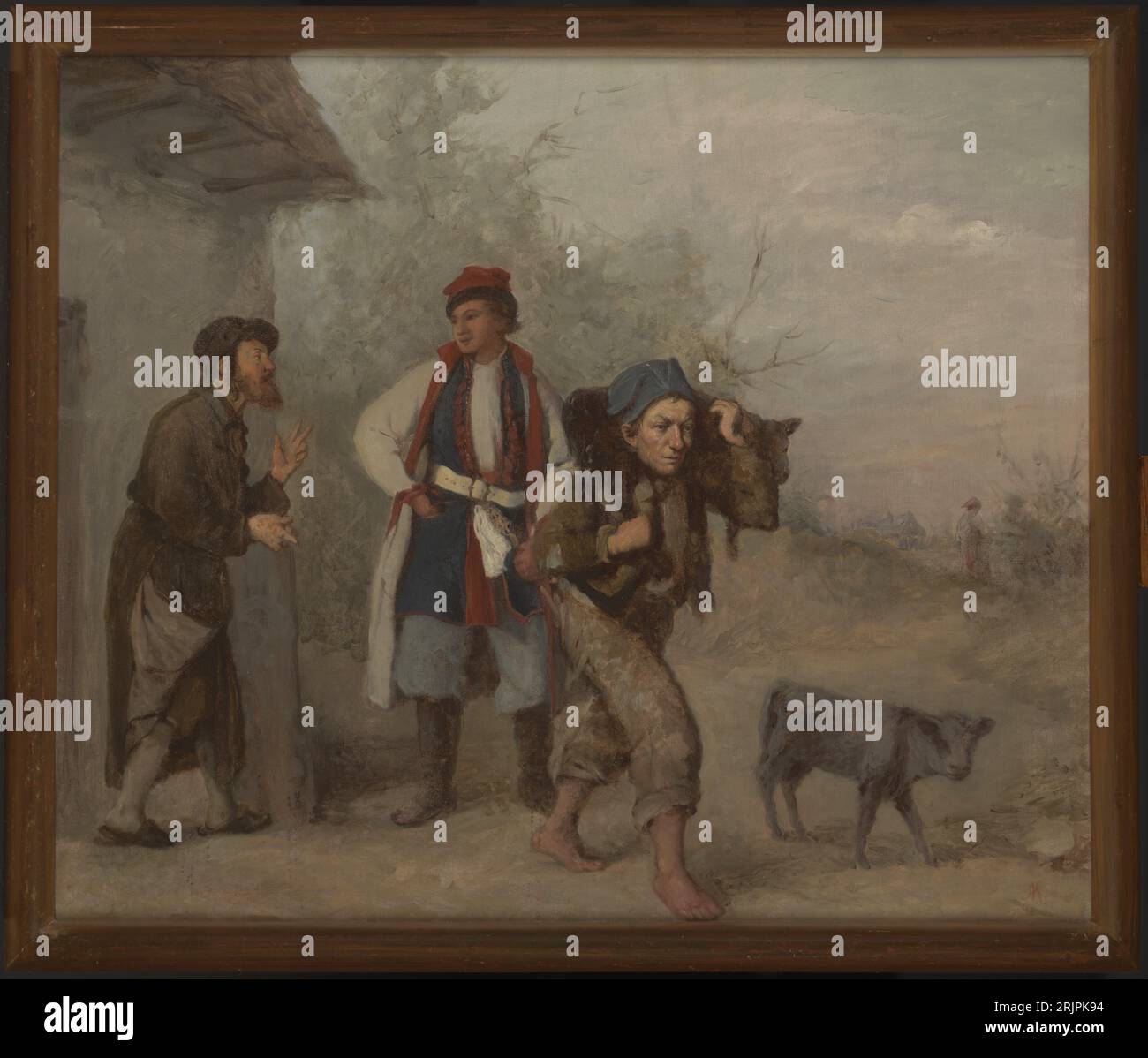 Haggling over a Calf circa 1870 by Aleksander Kotsis Stock Photo - Alamy