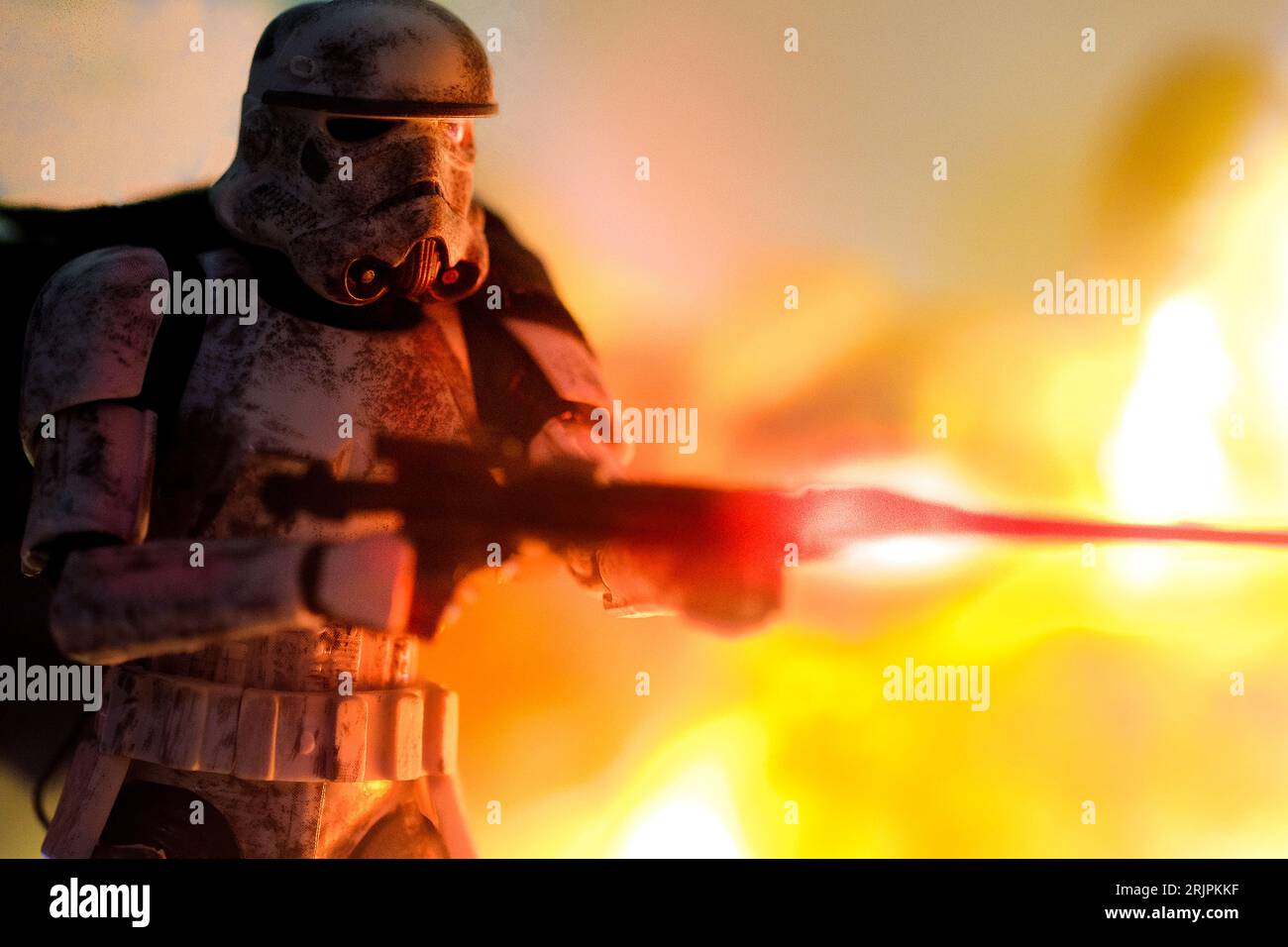 A Star Wars stormtrooper snow trooper action figure, depicting an ...