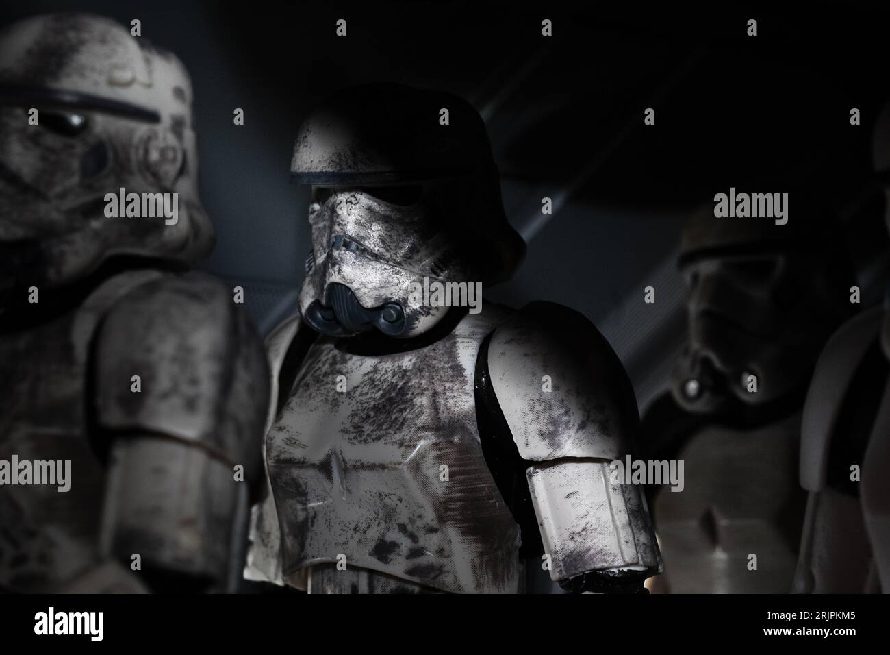 A Star Wars stormtrooper snow trooper action figure, depicting an ...