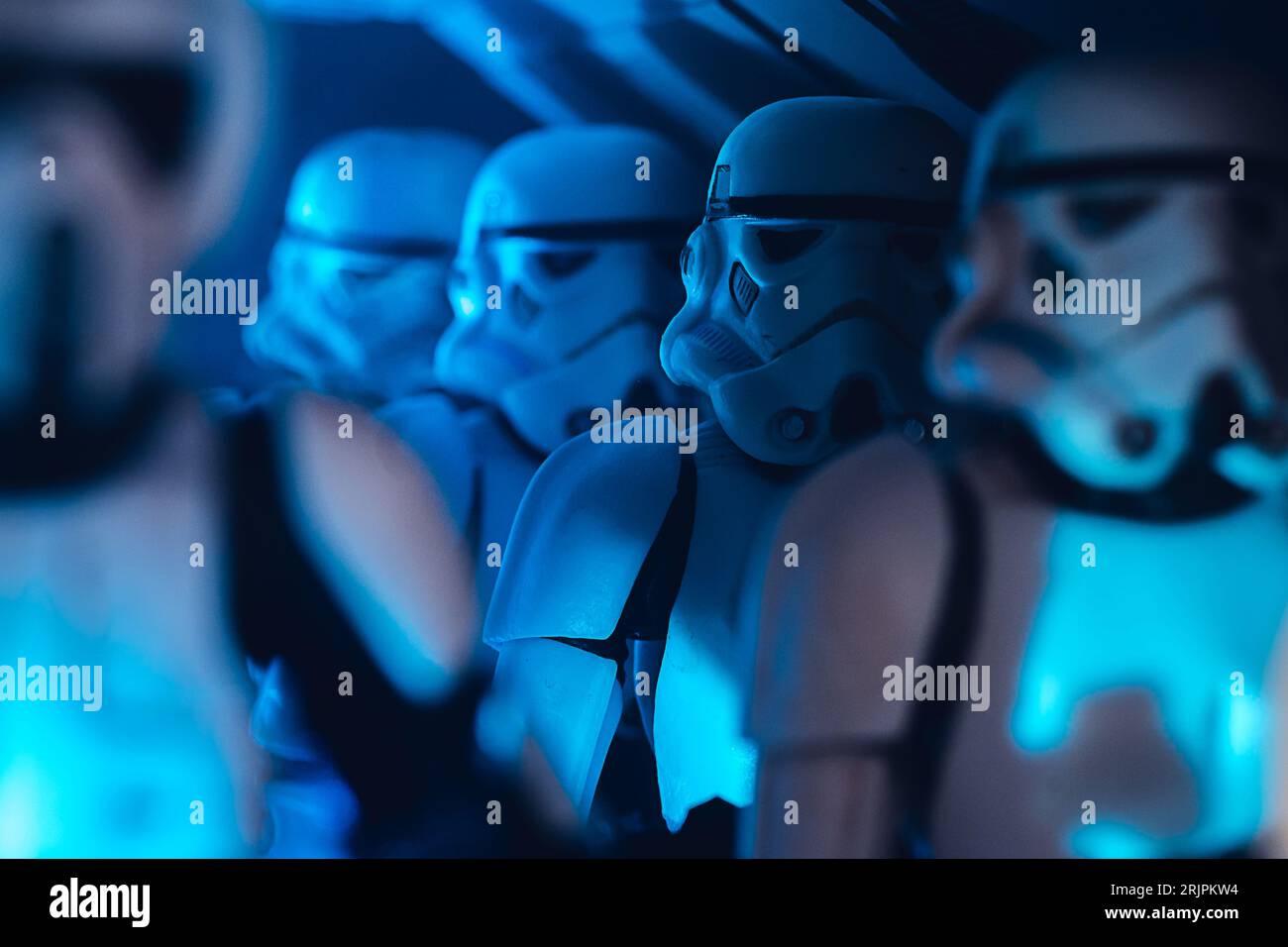 A Star Wars stormtrooper snow trooper action figure, depicting an ...