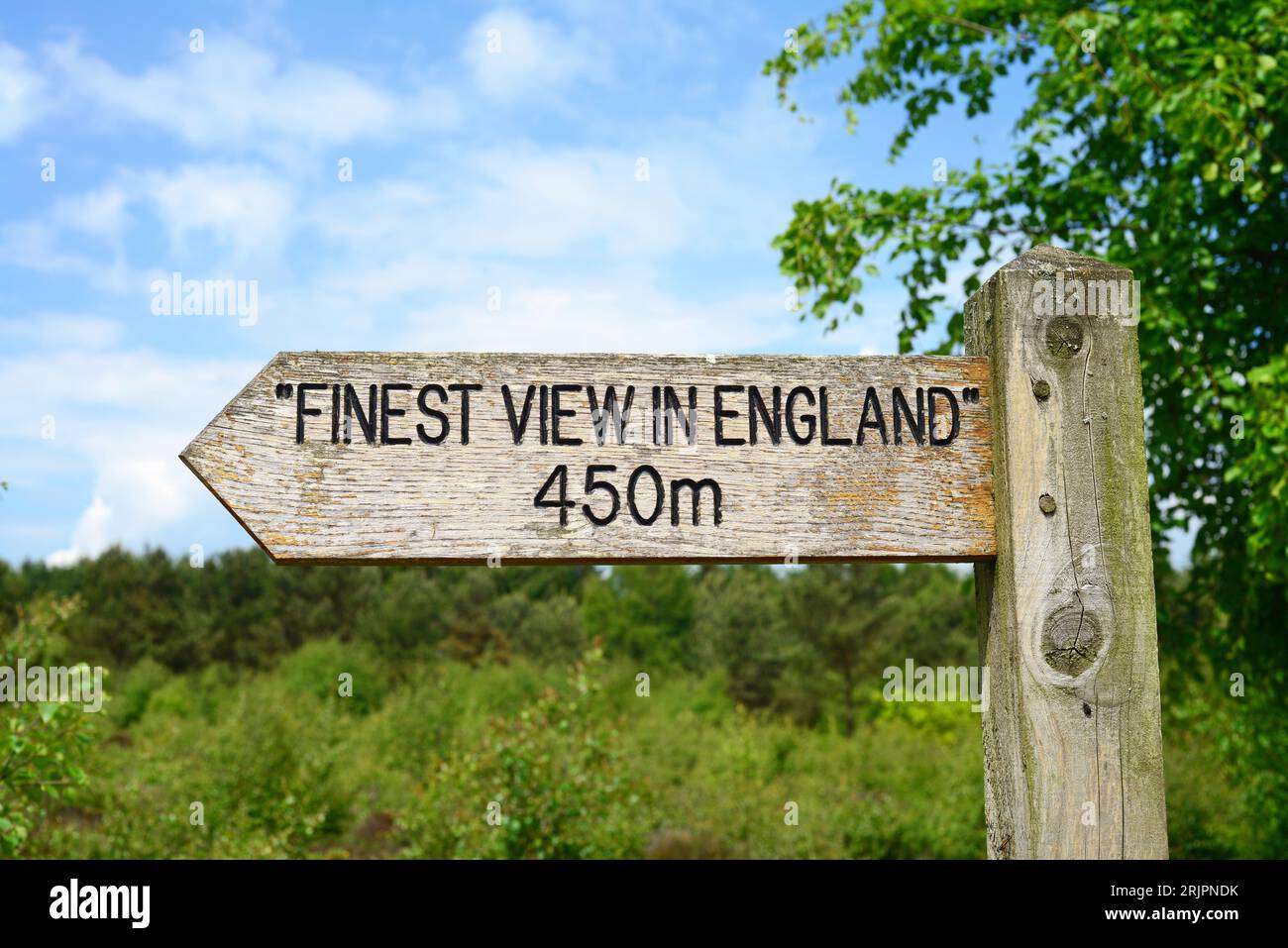 finest view in england 450metres sign at sutton bank north yorkshire ...