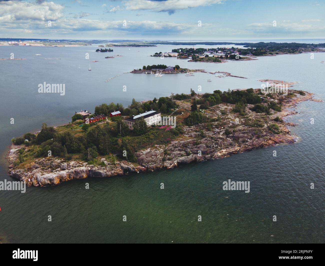 Helsinki Archipelago in Finland by Drone Stock Photo - Alamy