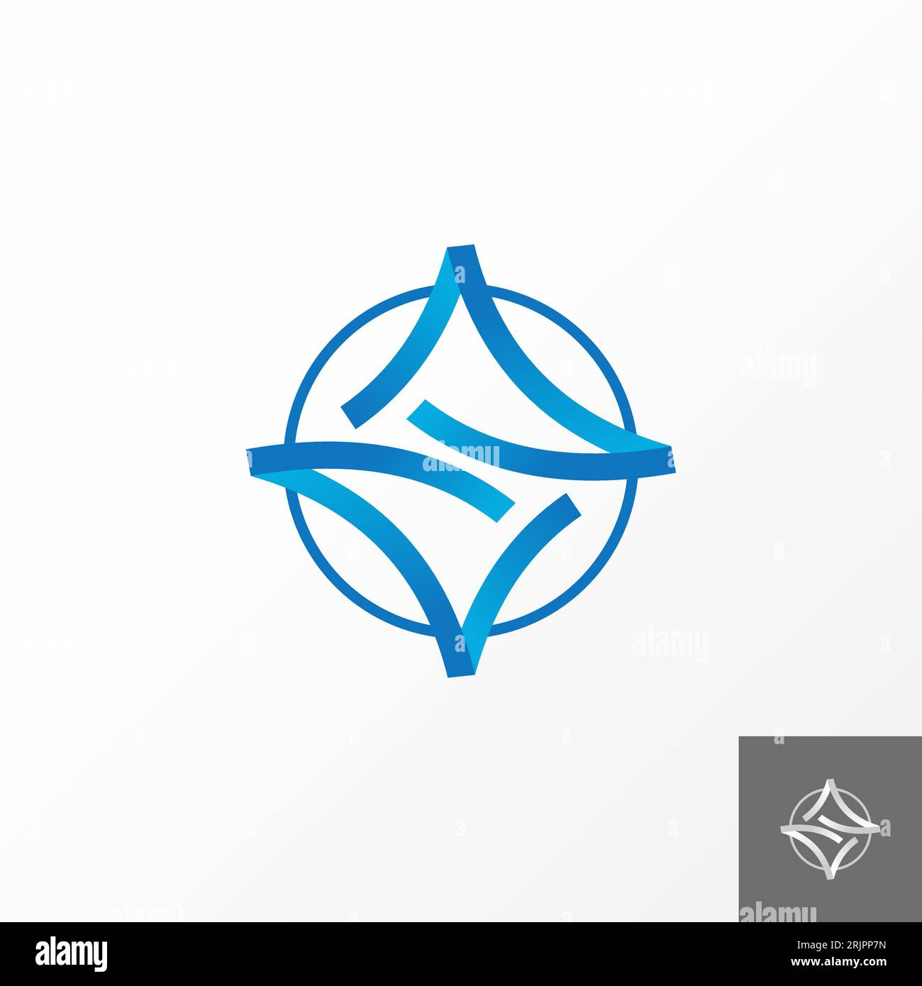 Logo design graphic concept creative abstract premium vector stock sign letter S font cut flip ...