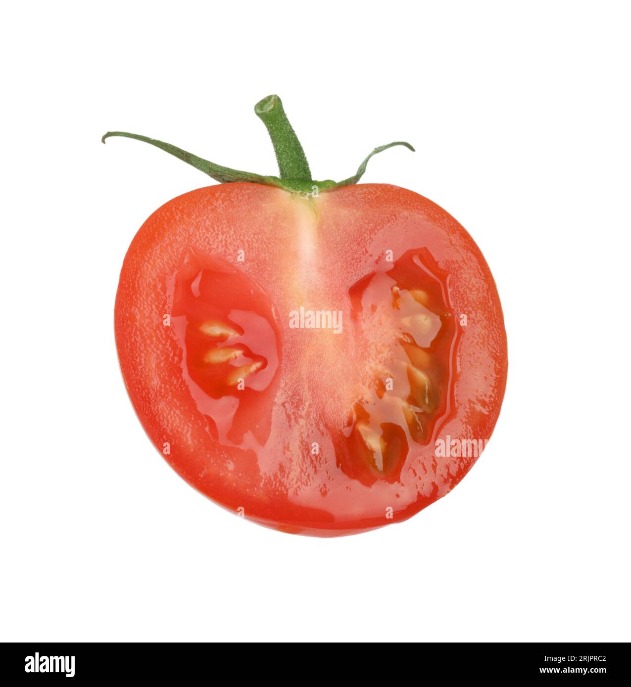Half of ripe cherry tomato isolated on white Stock Photo - Alamy