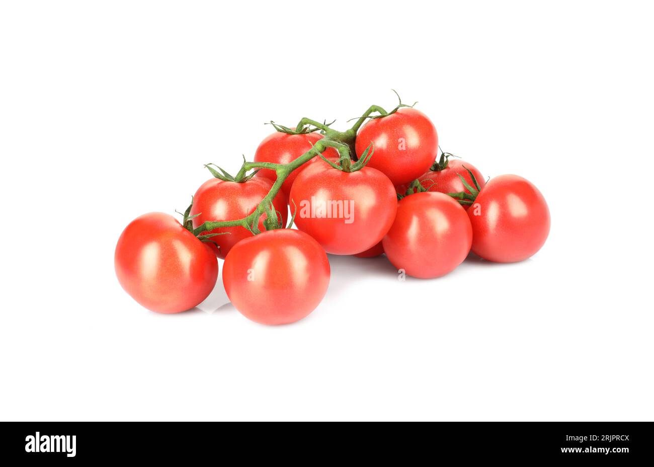 Branch of red ripe cherry tomatoes isolated on white Stock Photo - Alamy