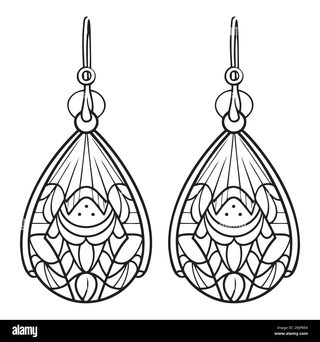 Earrings line icon. Ears jewel vector illustration isolated on white ...