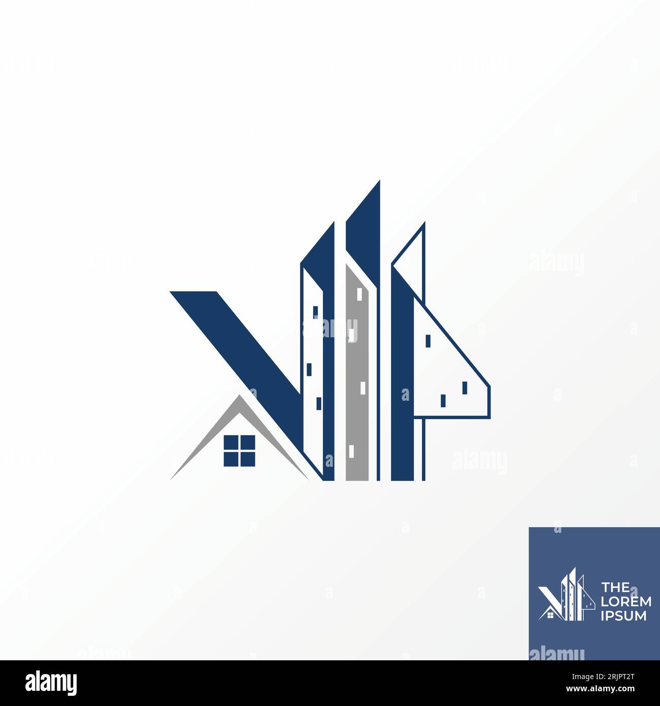 Logo design graphic concept creative abstract premium vector stock letter initial VIP font with ...