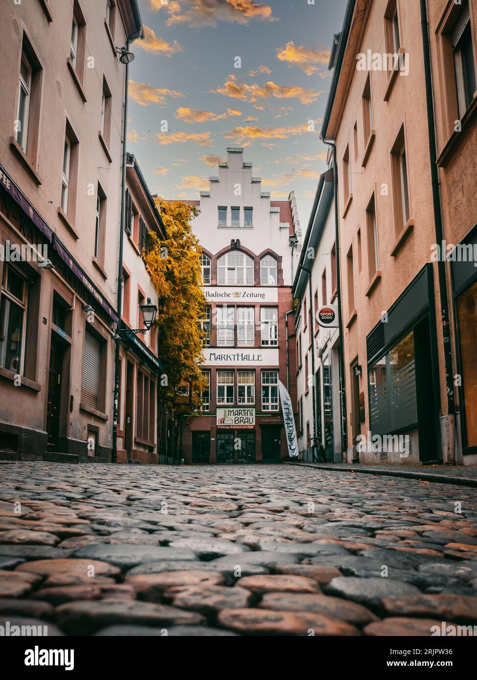 Vintage cobblestone street in Berlin, Germany, featuring traditional ...