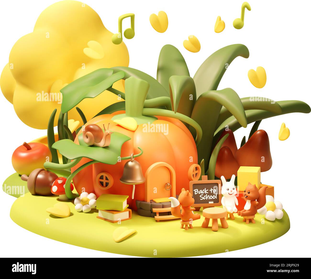 Vector back to school cartoon illustration. Cute animals pupils on ...