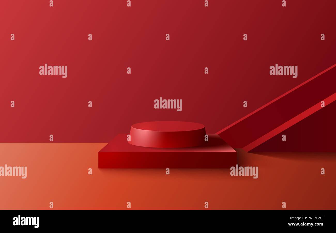 Red stage podium, Stage Podium Scene with for Award, Decor element ...